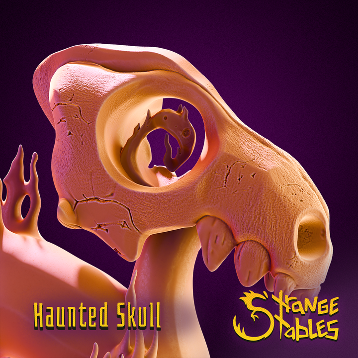3D Printable Haunted Skull - Beast Spirit by Strange Stables Miniatures